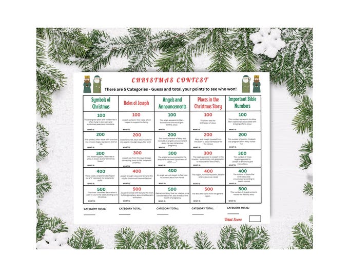 Holiday Trivia Game, Christmas Jeopardy, Holiday Jeopardy Trivia Game ...