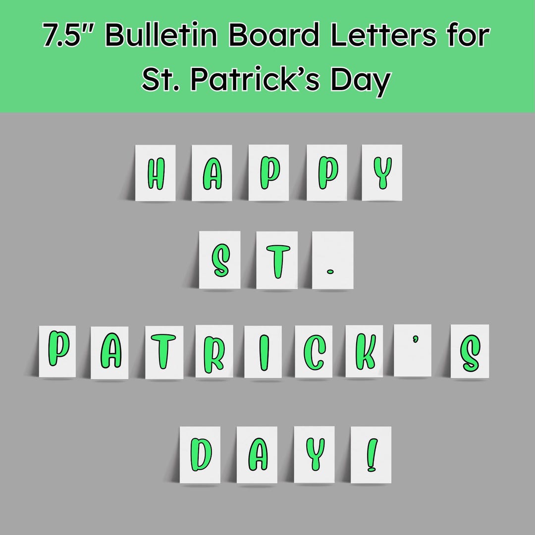 Bulletin Board Letters, Classroom Decor, St. Patrick's Day - Etsy