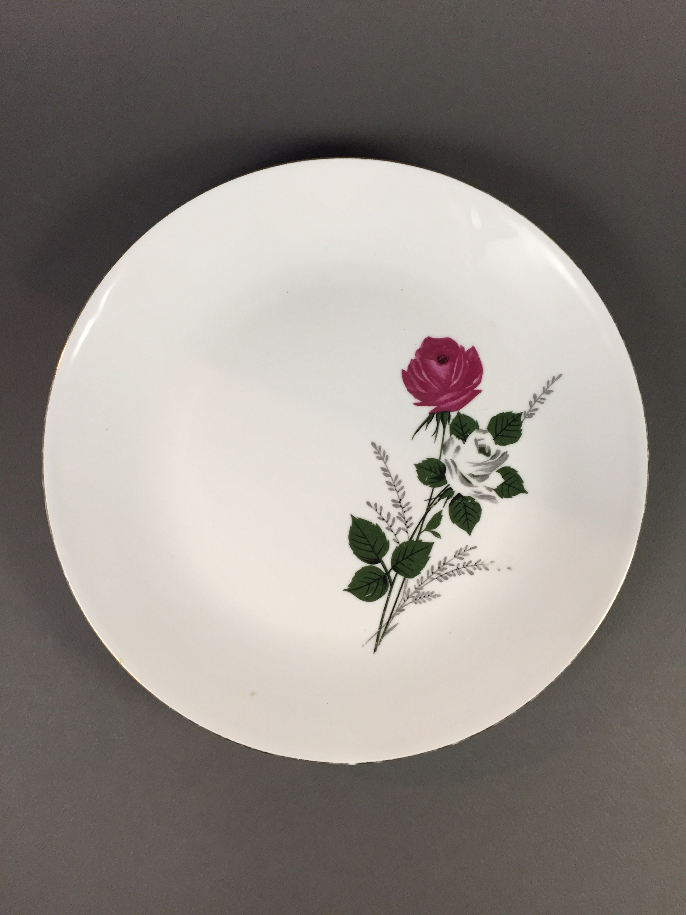 KAHLA White Porcelain Set of Two Platters With Red Rose Decor - Etsy