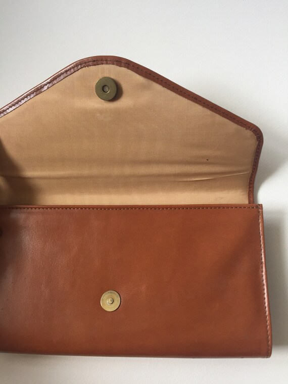 80s Retro Minimalist Tan Brown Leather Simple opera h… - Gem