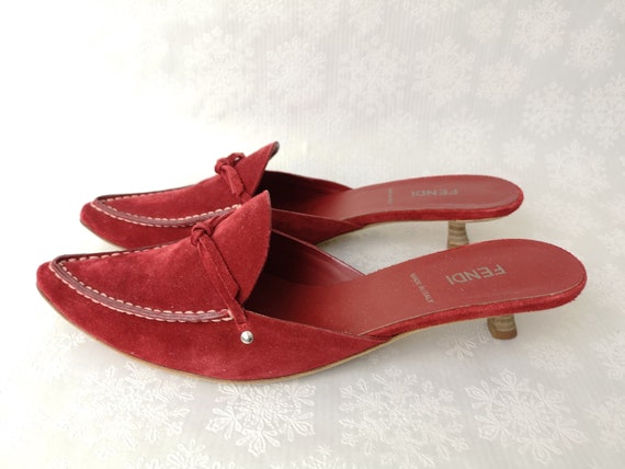 FENDI Strong Red Suede Leather Original Italian vinta… - Gem