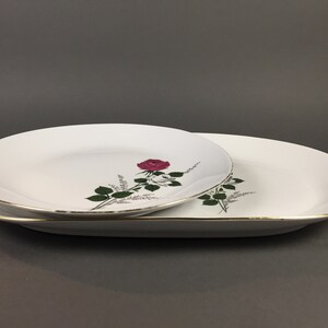 KAHLA White Porcelain Set of Two Platters With Red Rose Decor - Etsy