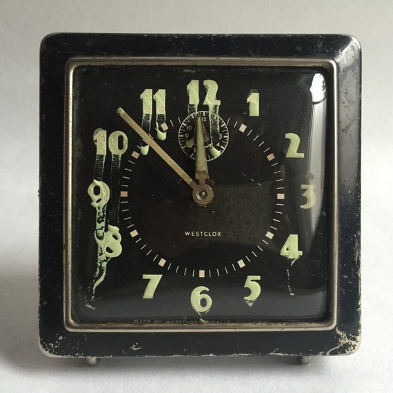 Vintage Metal WESTCLOX Black Clock Made in Usa | Etsy