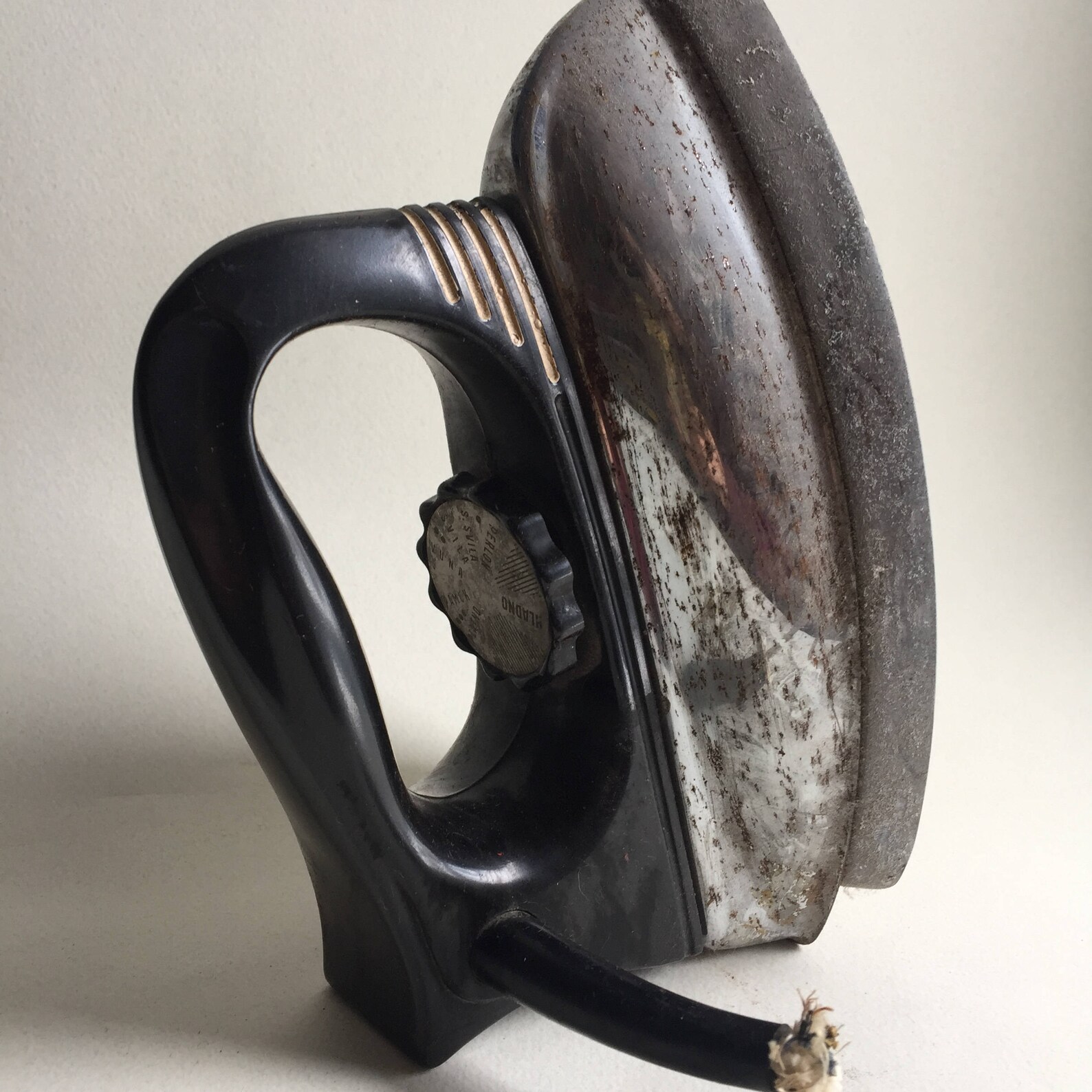 50's Retro Rustic Electrical Iron With Plastic Handle Old | Etsy