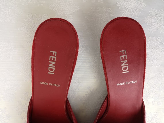 FENDI Strong Red Suede Leather Original Italian vinta… - Gem