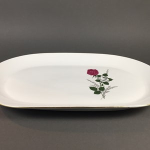 KAHLA White Porcelain Set of Two Platters With Red Rose Decor, Vintage ...