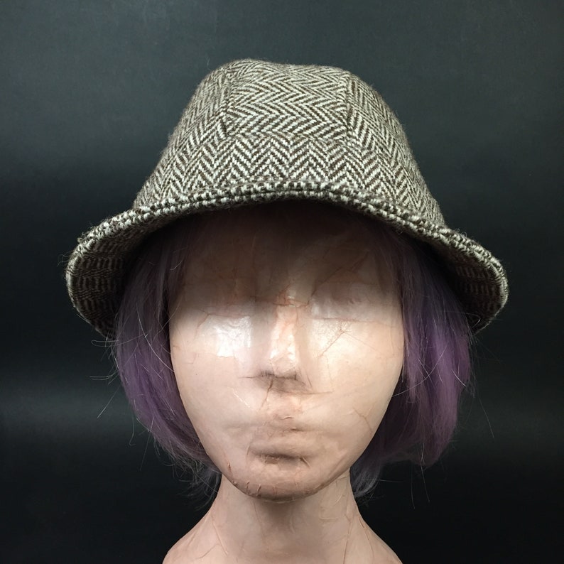 Original British Fedora Pure Jacob Wool Brown Herringbone Trilby Unisex ...