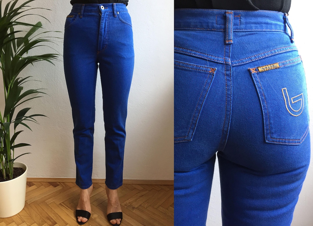 Pantaloni jeans aderenti a vita alta con gamba dritta e vestibilità ...