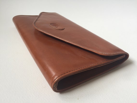 80s Retro Minimalist Tan Brown Leather Simple opera h… - Gem