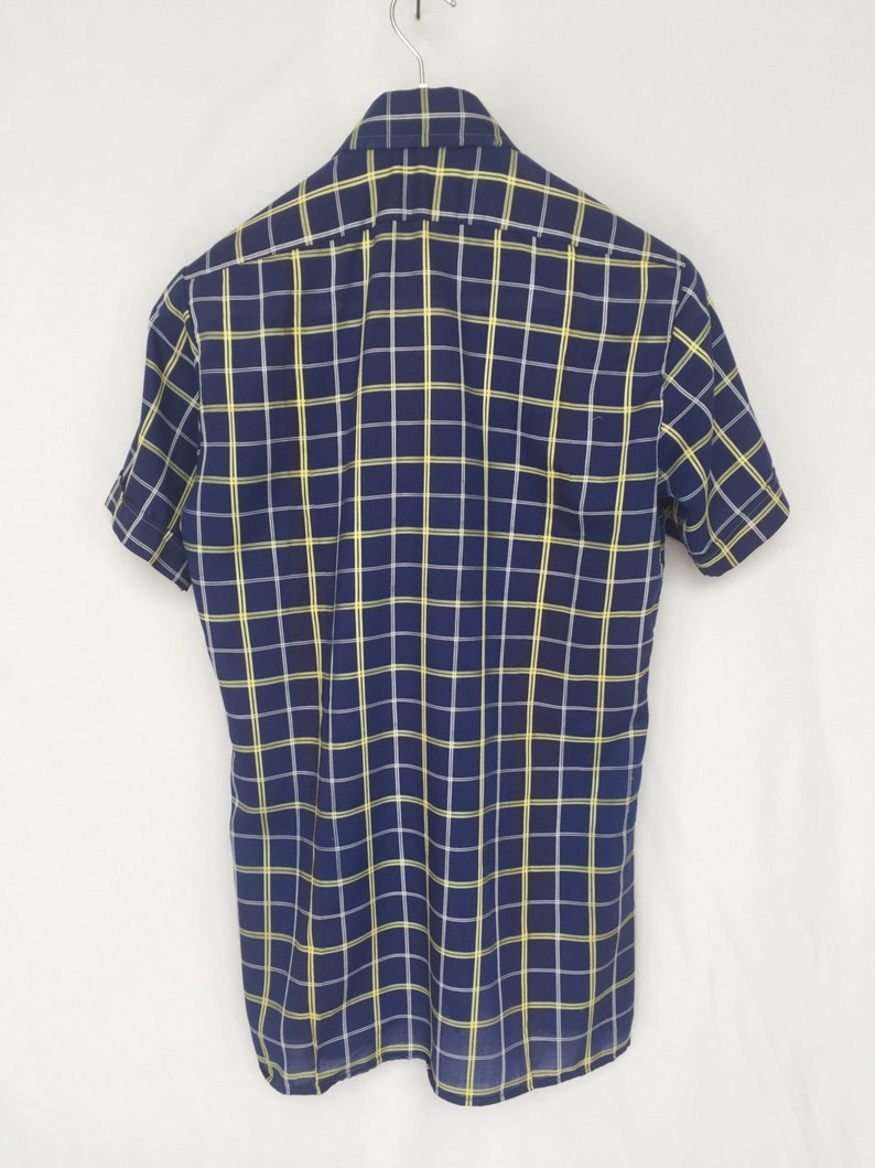 70's Blue LABOD Made in Slovenia Checkered Navy Man - Etsy