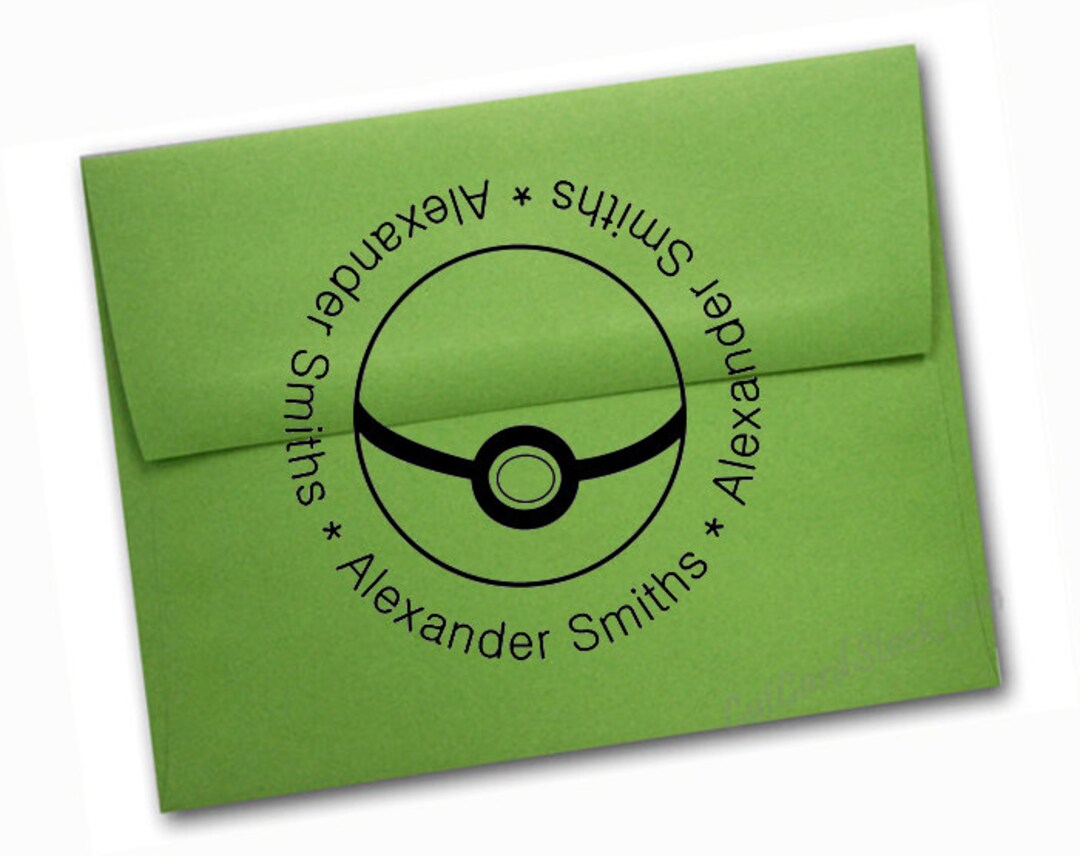 Pokeball Personalized Rubber Stamp: Custom Address, Wedding, Logo - Etsy