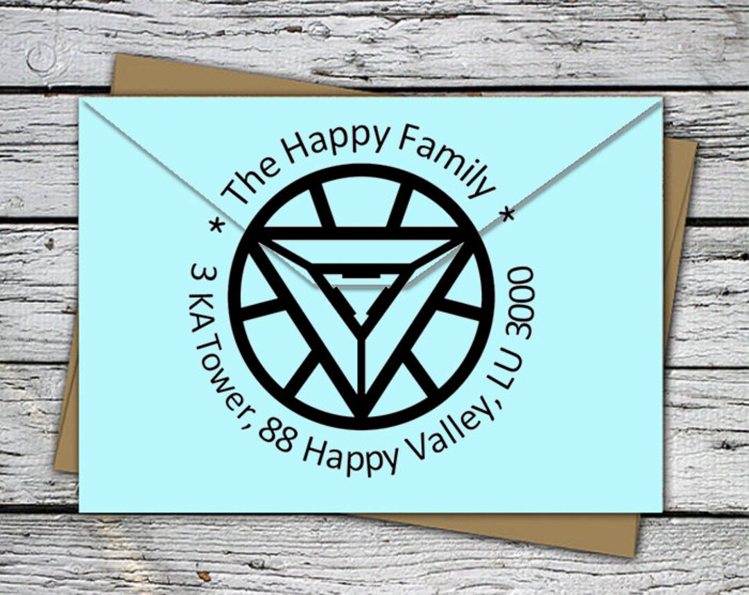 Arc Reactor Address Stamp: Iron Man Inspired, Personalized Rubber or ...