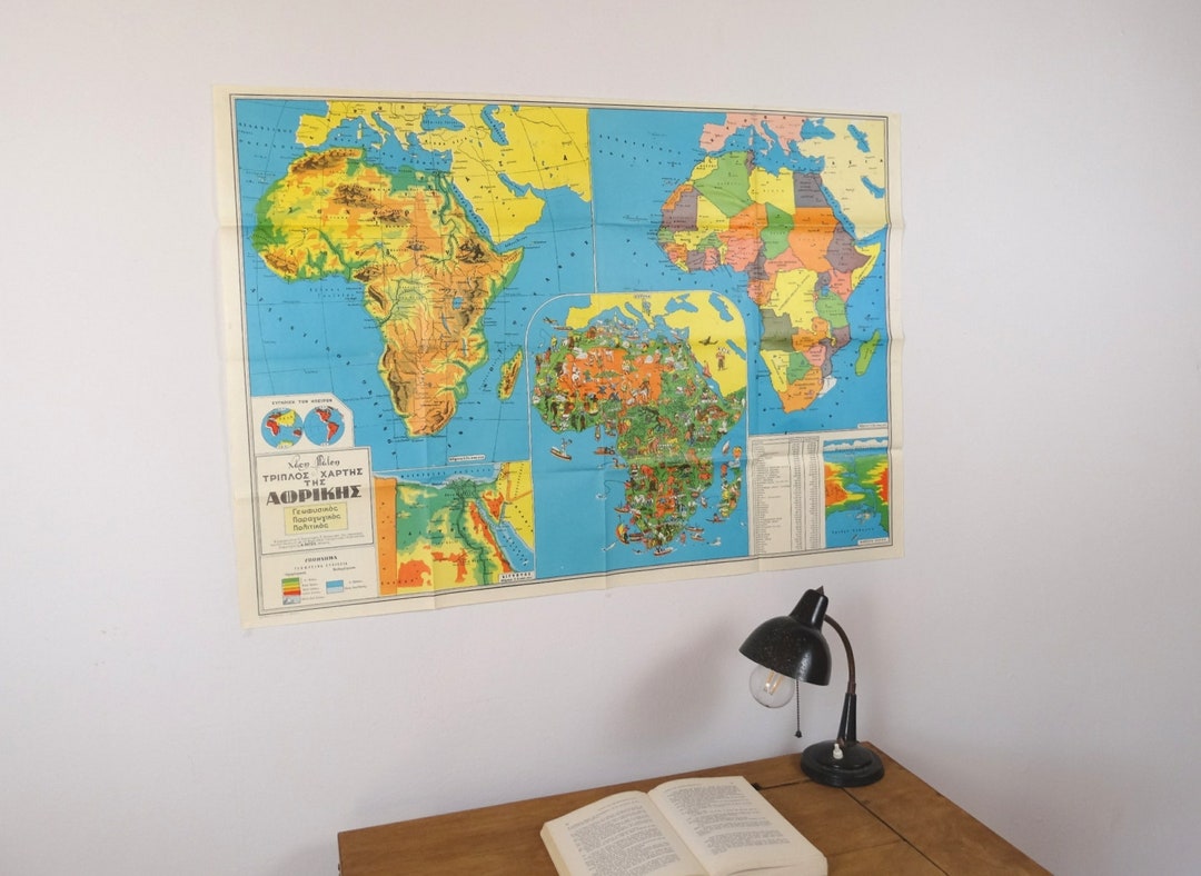 Africa Poster Chart, African Chart, Old Chart, African Geography Poster ...