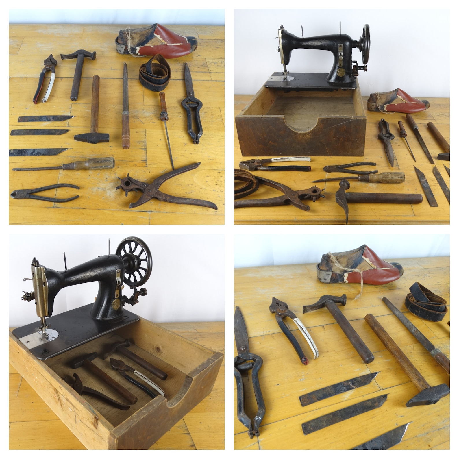 Antique Shoemaker Tools, Antique Sewing Machine, Cobbler Tools, Antique ...