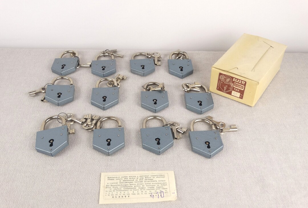 Vintage Elzett Padlocks Set 12, Unused 45 mm Padlocks in Original Box ...