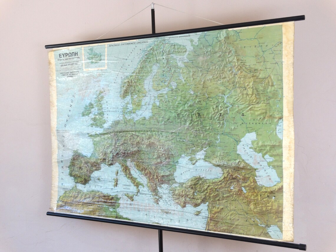 European Chart Geography School Chart Classroom Chart of - Etsy