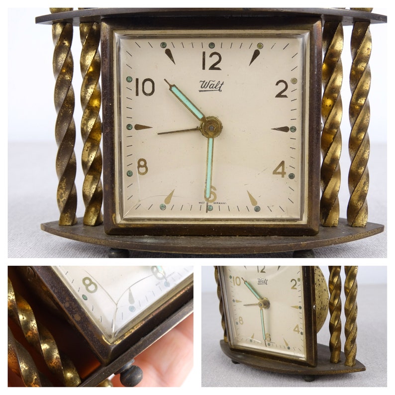Vintage Walt Clock Brass Alarm Clock Old Clock Parts West | Etsy