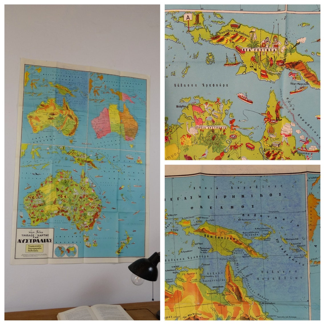 Australian Poster Chart, Chart of Australia, Old Poster, New Zealand ...