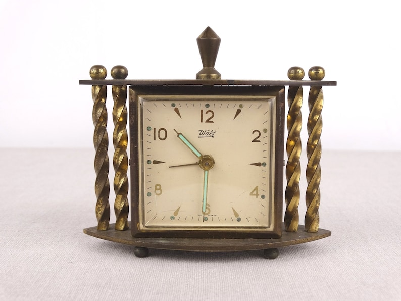 Vintage Walt Clock Brass Alarm Clock Old Clock Parts West - Etsy