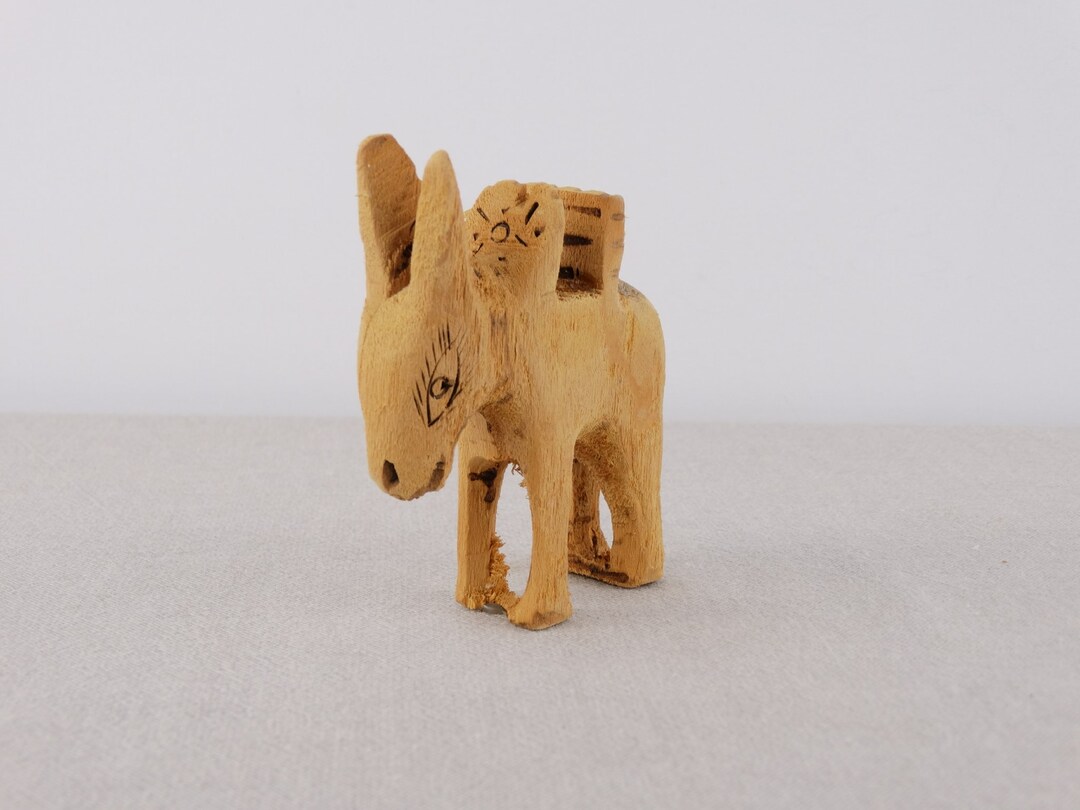 Wooden Donkey Figurine, Hand Carved Donkey Sculpture, Donkey Statue ...