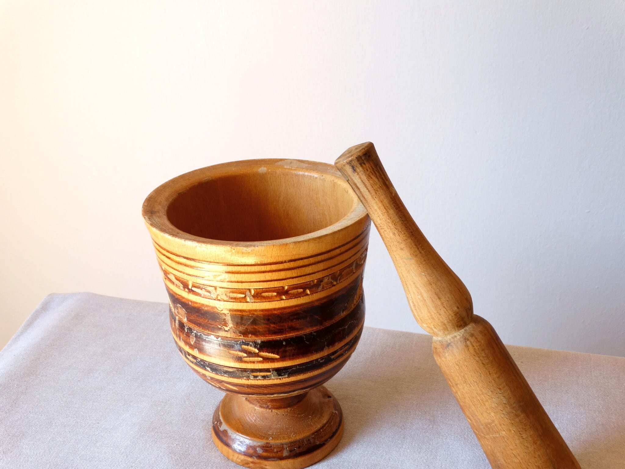 Mortero madera y mortero mortero recipiente. Farmacia - Etsy México