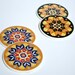 Vintage Bohemian Coasters, Ceramic Coaster, Retro Coasters Set, Tile ...