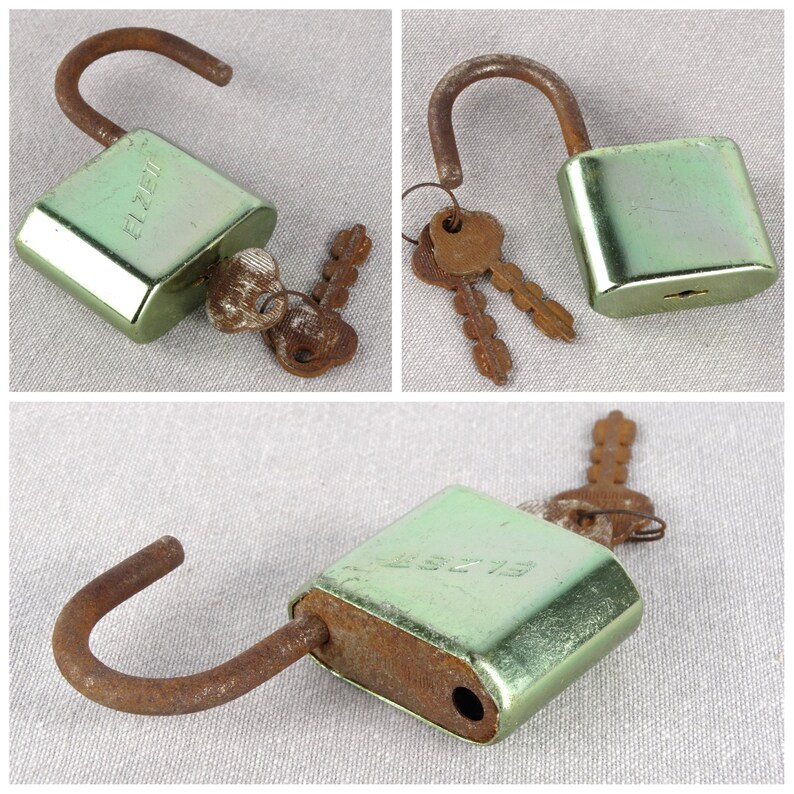 Rustic Working Padlock Elzett Padlock Padlock With Key Old | Etsy
