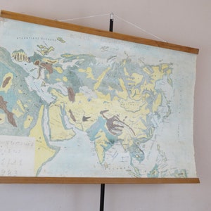 School Chart of Asia, Geography Classroom Chart, Asia Chart, Pull Down ...