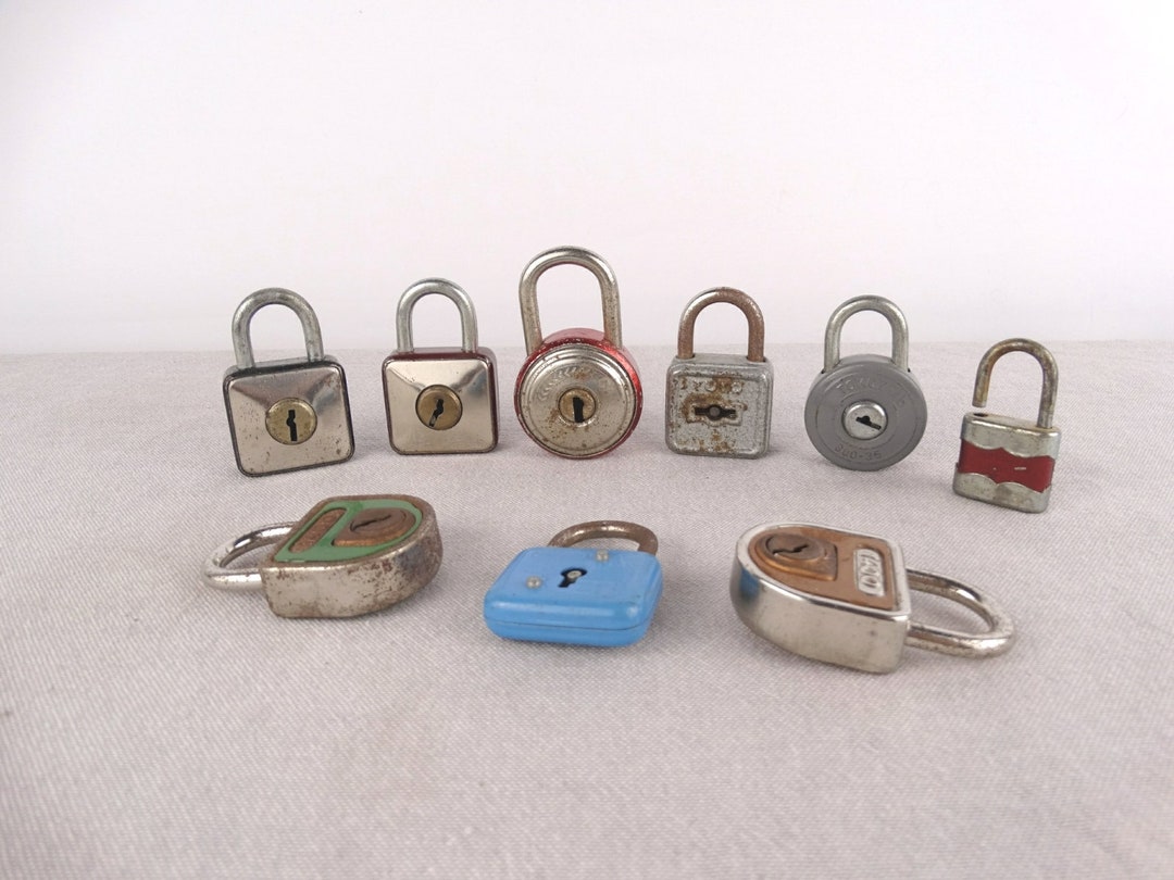 Vintage Padlock Collection, Old Padlocks Lot, Rustic Padlock, Round ...