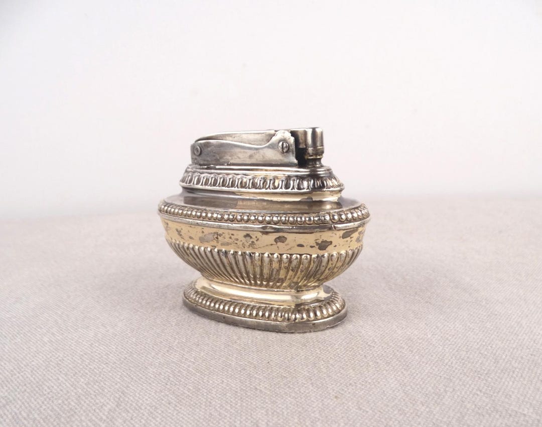 Rhodium Plated, Ronson Queen Anne Lighter, Vintage Table Lighter ...