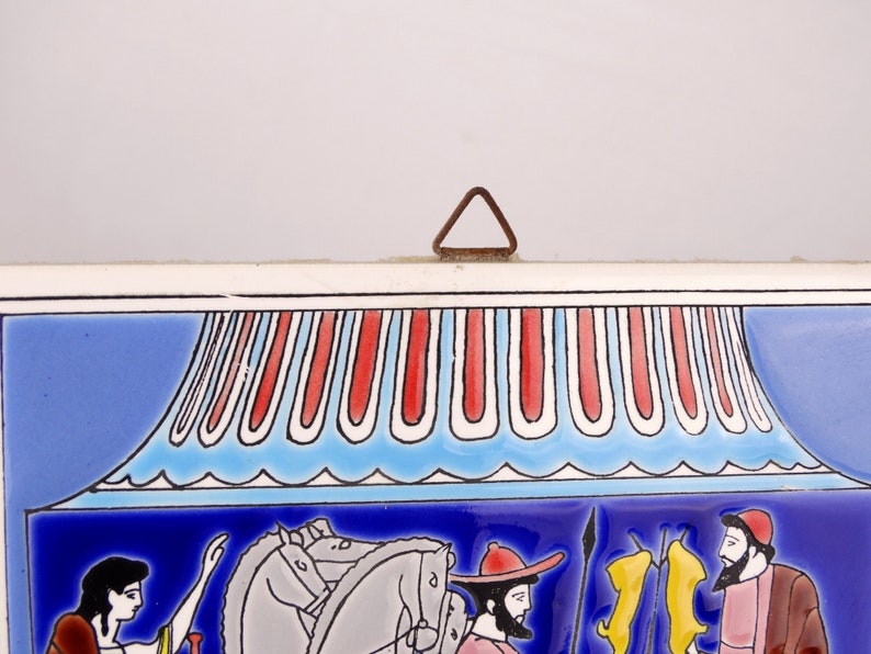 Greek Ceramic Tile, Ceramic Wall Hanging, Greek Art, Trivet Ceramic ...