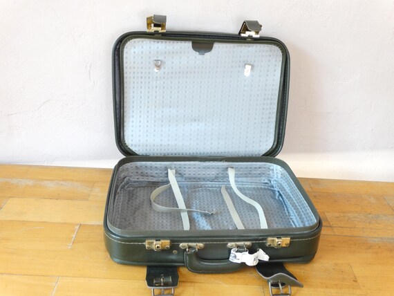 Green Military Suitcase, Army Suitcase, Leather Valis… - Gem