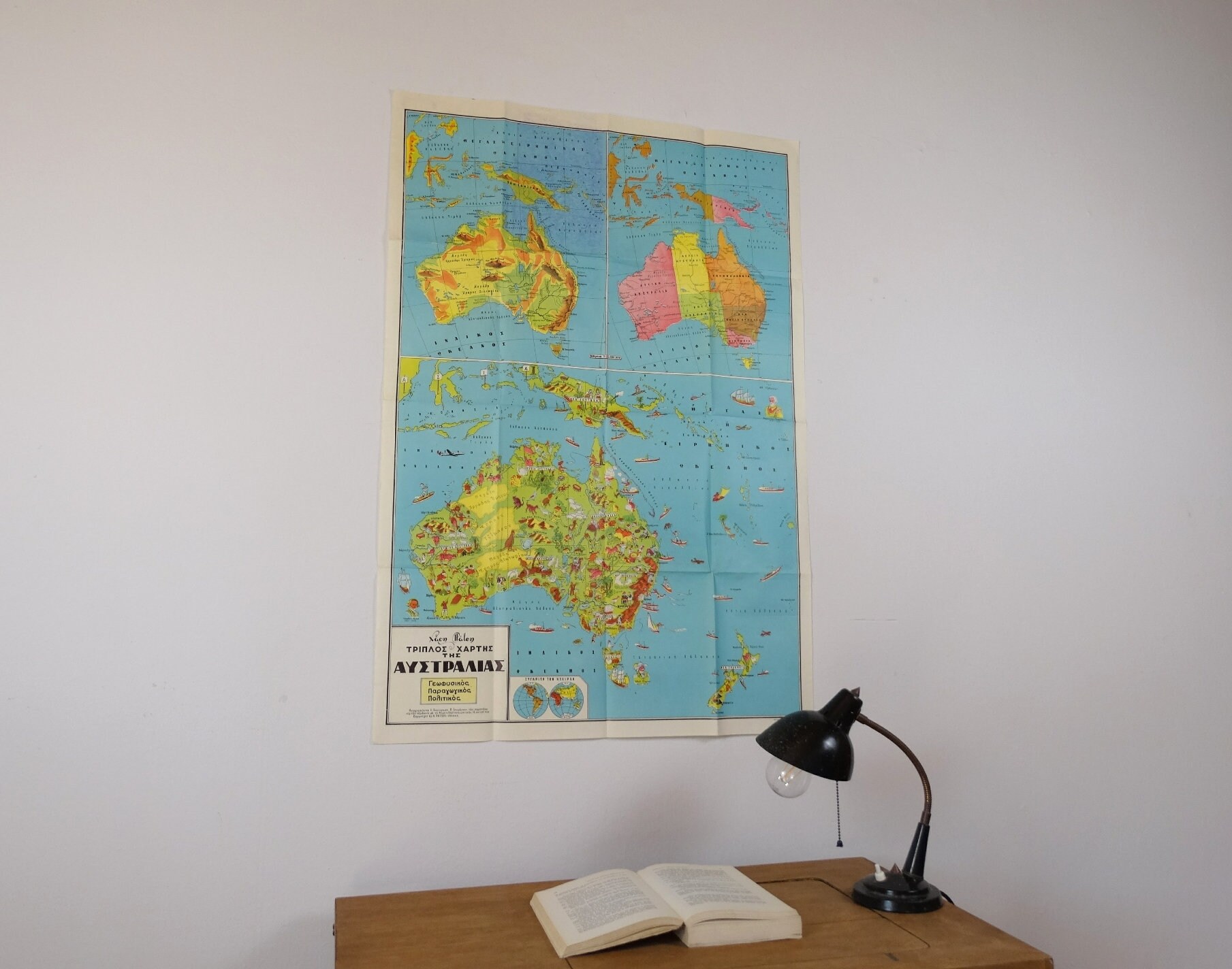 Australian Poster Chart, Chart of Australia, Old Poster, New Zealand ...