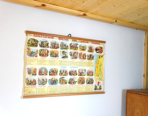 Religious School Chart Religious Poster Canvas Map Teacher | Etsy