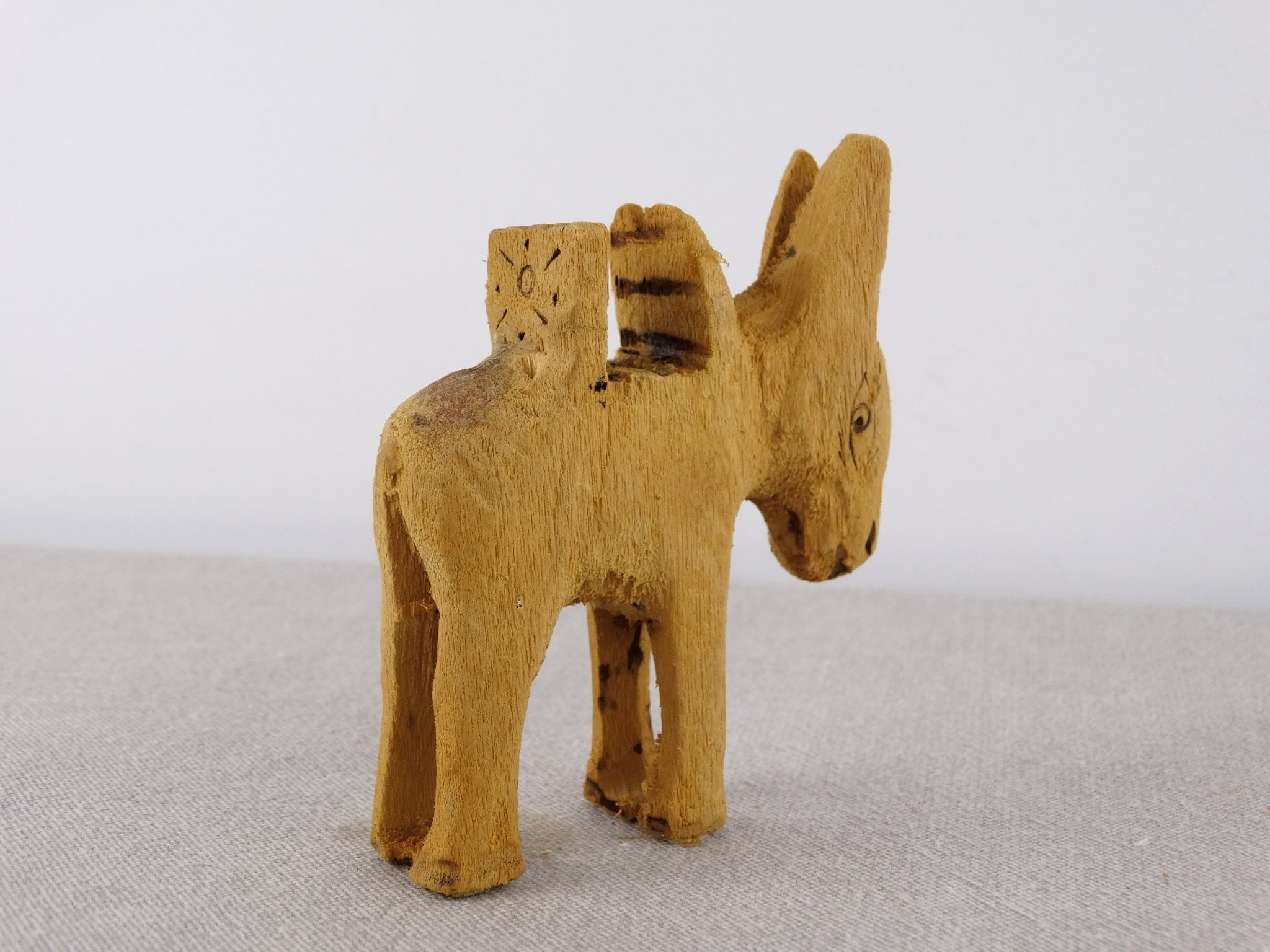 Wooden Donkey Figurine, Hand Carved Donkey Sculpture, Donkey Statue ...
