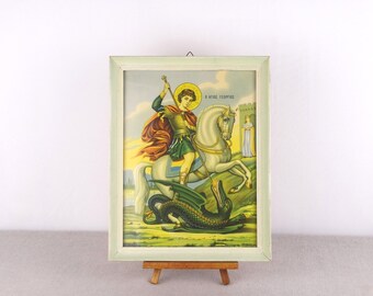 St George Icon on Ceramic Tile Christian Saints Serie - Etsy
