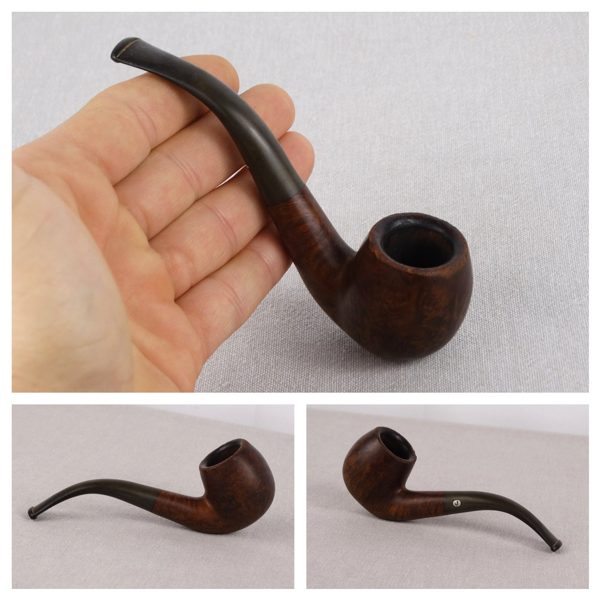 Jeantet Diplomat Pipe Pipa de manzana doblada Tubo Briar | Etsy