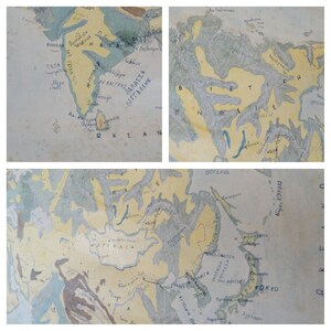 School Chart of Asia, Geography Classroom Chart, Asia Chart, Pull Down ...