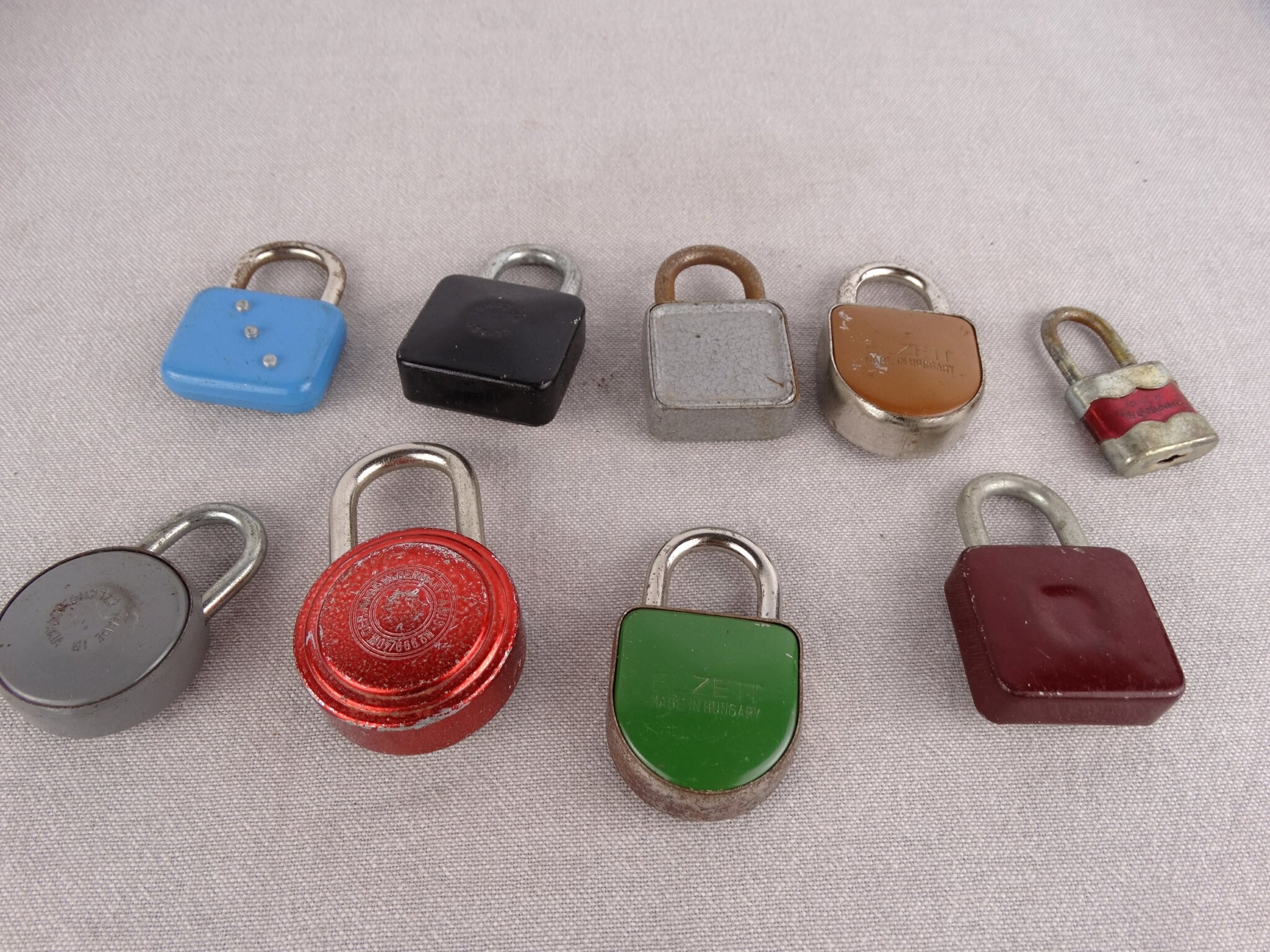 Vintage Padlock Collection, Old Padlocks Lot, Rustic Padlock, Round ...