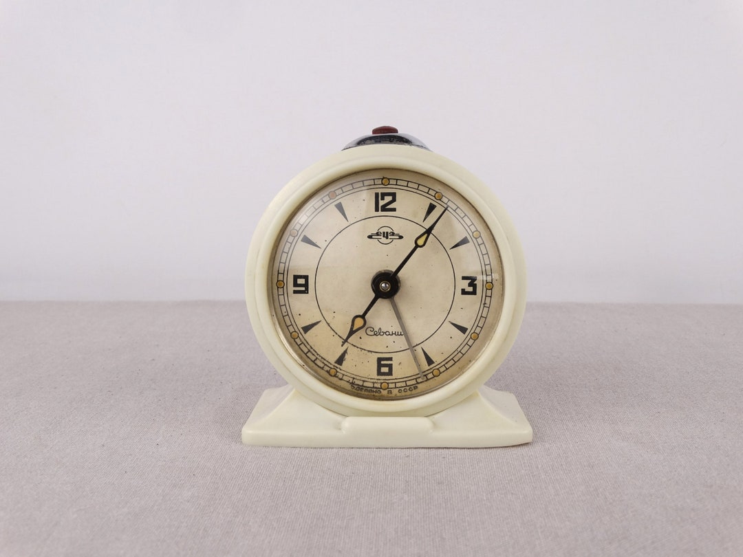 Working Alarm Clock, Vintage Soviet Clock, Desk Clock, White Clock ...
