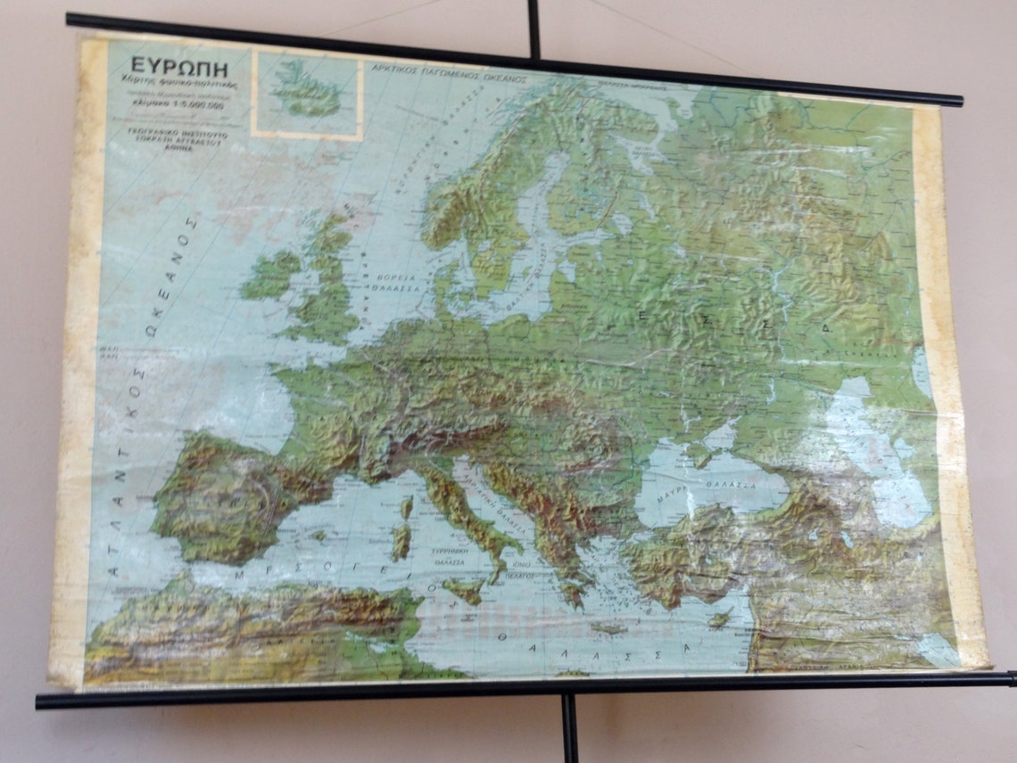 European Chart Geography School Chart Classroom Chart of - Etsy