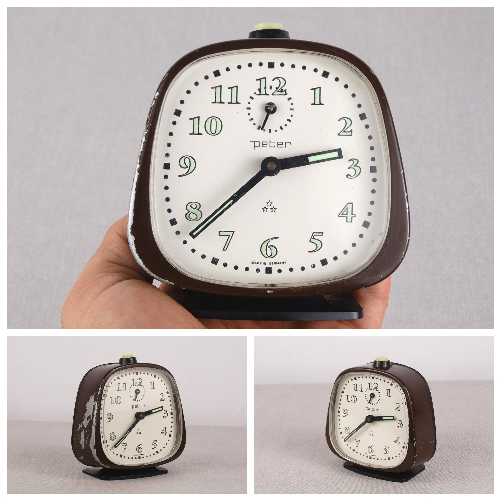 Vintage Peter Clock Retro Wind up Clock Old Timepiece Night - Etsy ...