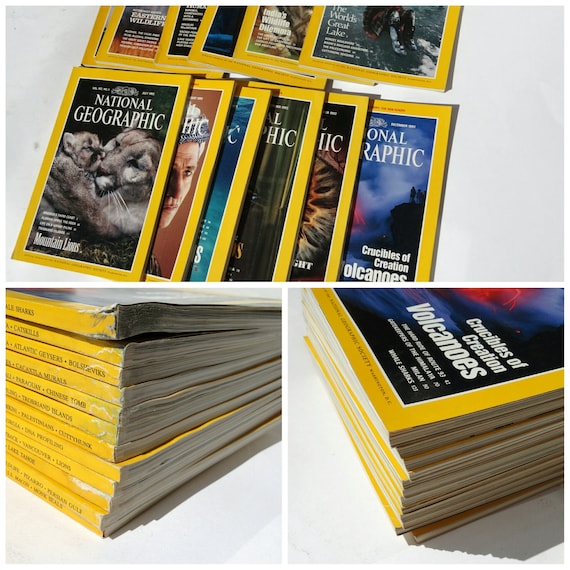 Pile Of National Geographic Magazines