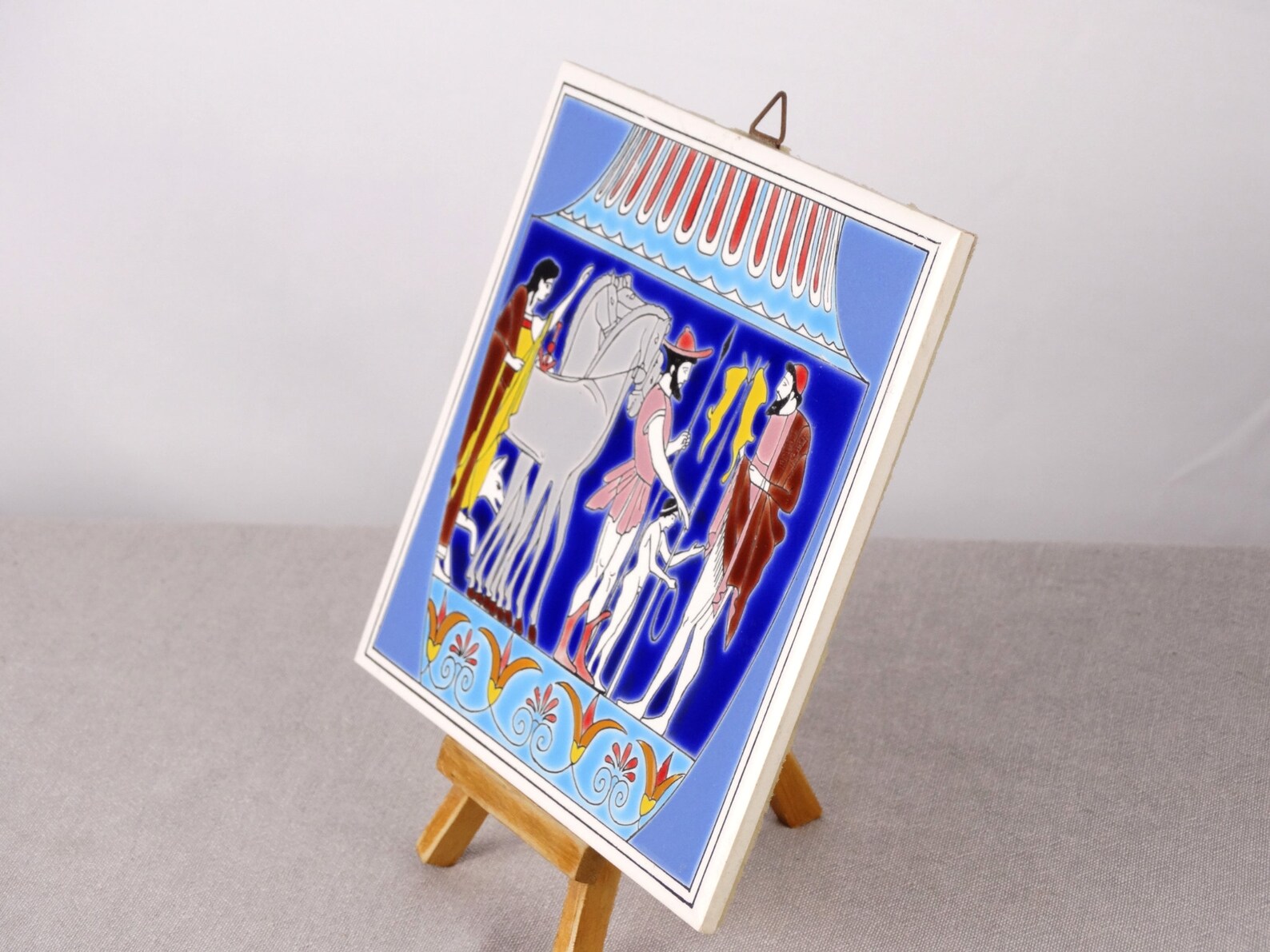 Greek Ceramic Tile, Ceramic Wall Hanging, Greek Art, Trivet Ceramic ...