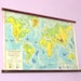 World Atlas Map, Geography School Map, Canvas Chart, Pull Down Chart ...