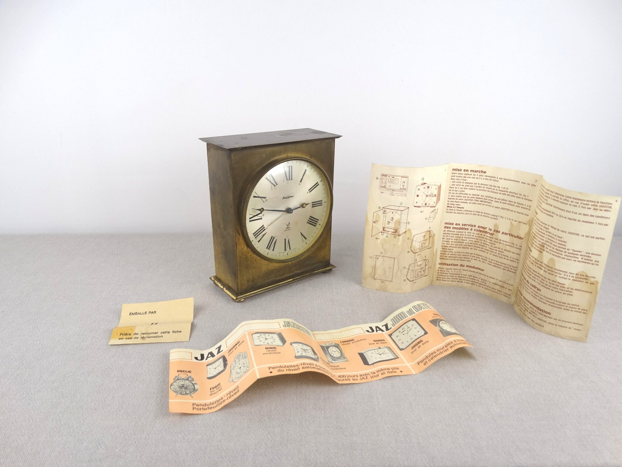 Brass Jazistor Table Clock, Jaz Electric Clock, Brass Clock, Art Deco ...