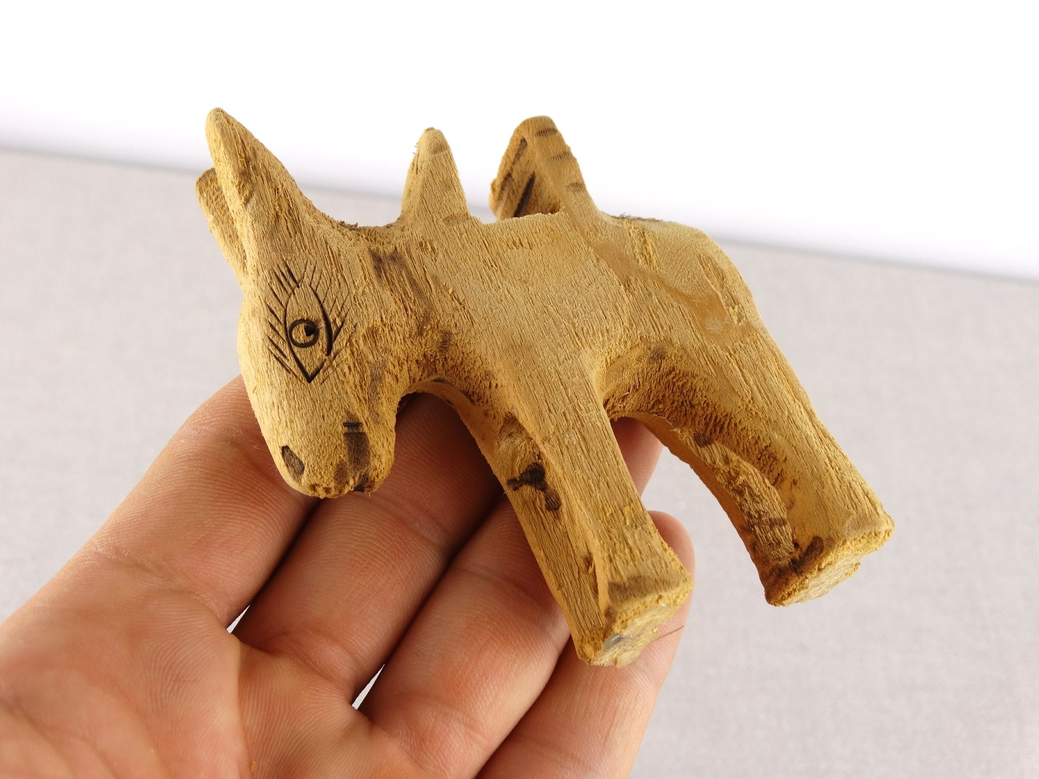 Wooden Donkey Figurine, Hand Carved Donkey Sculpture, Donkey Statue ...