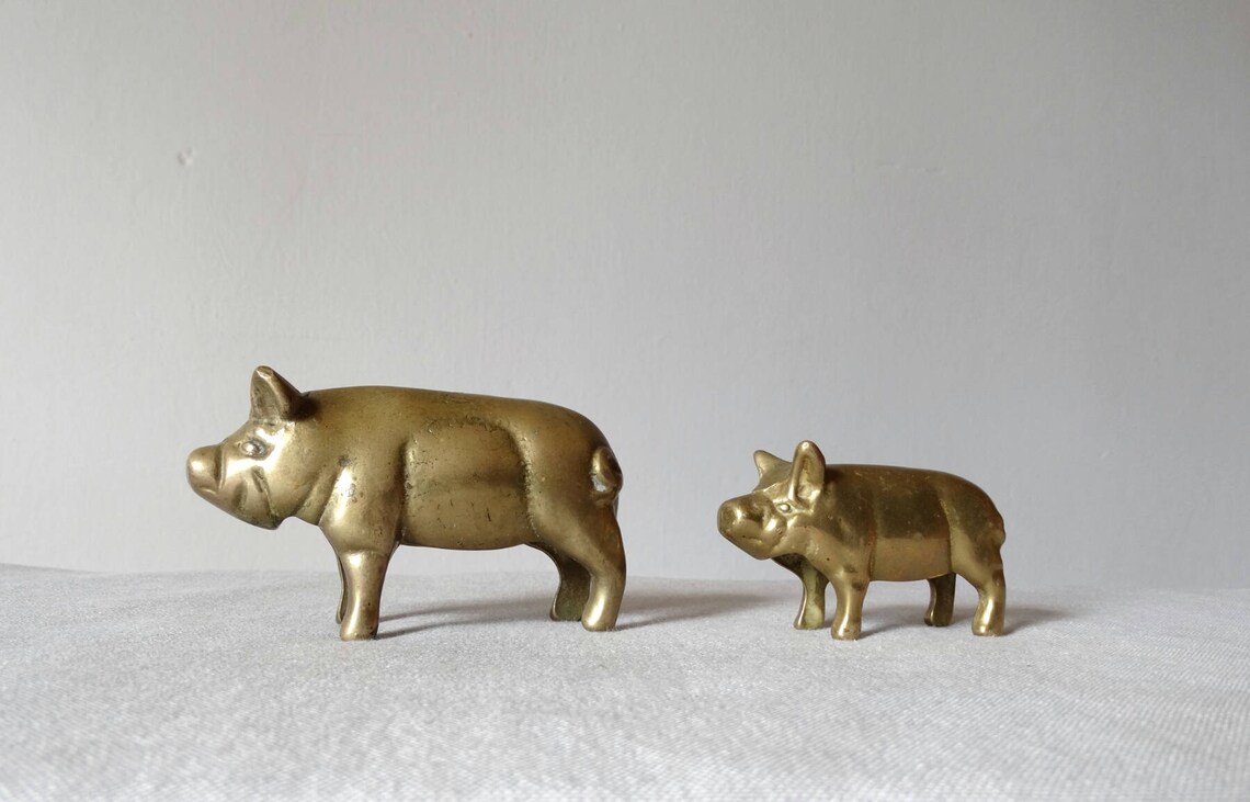 Pig Figurines Set Pig Statue Pig Decor Pig Art Hog Statue - Etsy
