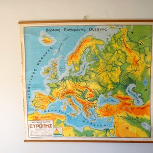 European Chart, Geography School Map, Chart of Europe, Canvas Chart ...