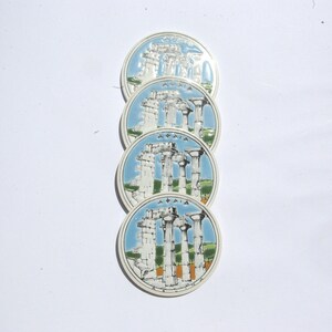 Greek Souvenir, Artemis Temble, Greek Ceramic Art, Ceramic Coaster ...